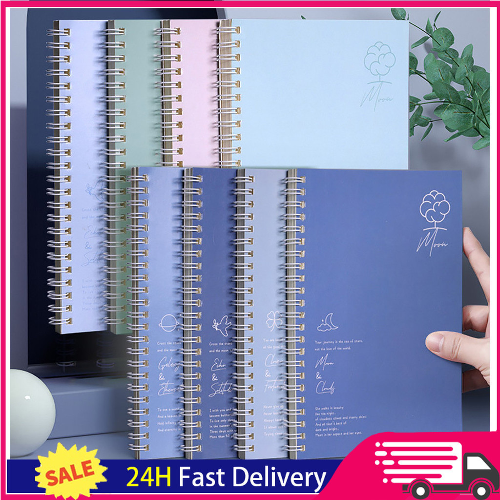 【4PCS Set】A5 Simple Spiral Notebook Morandi Double Coil Book 60 Sheets ...