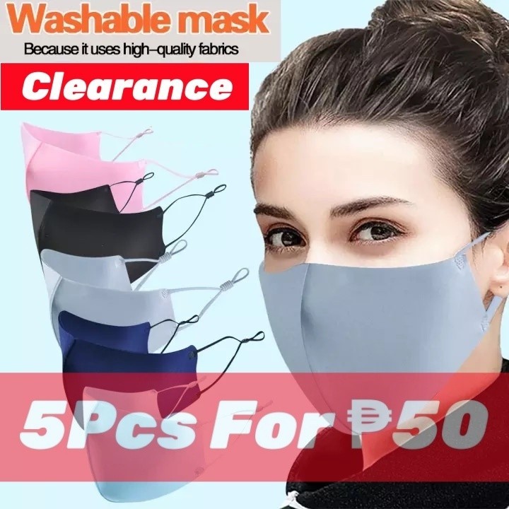Ice Silk Masks Adjustable Washable Anti Dust Face Mask for Adults and ...