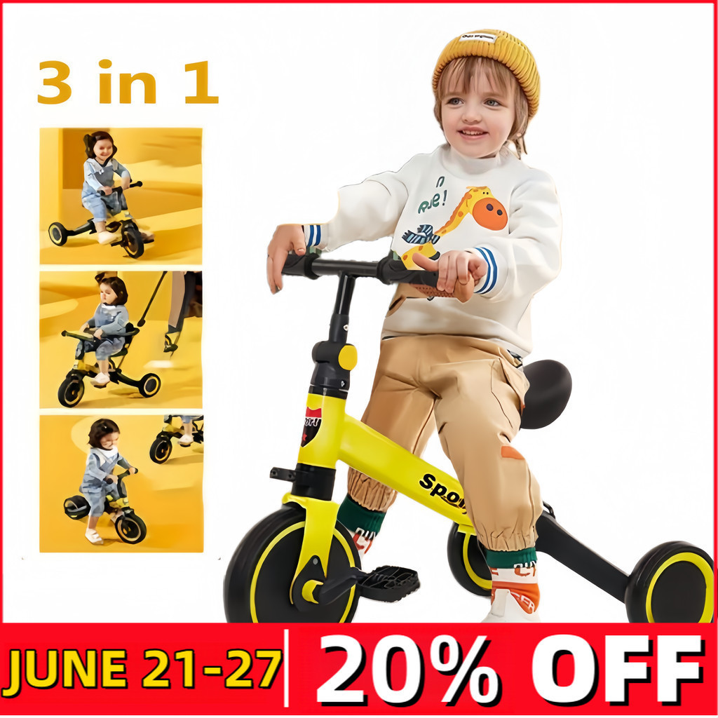 Kids Balance Bike Multi-function 3 Wheel Balance Bike for Kids Push ...