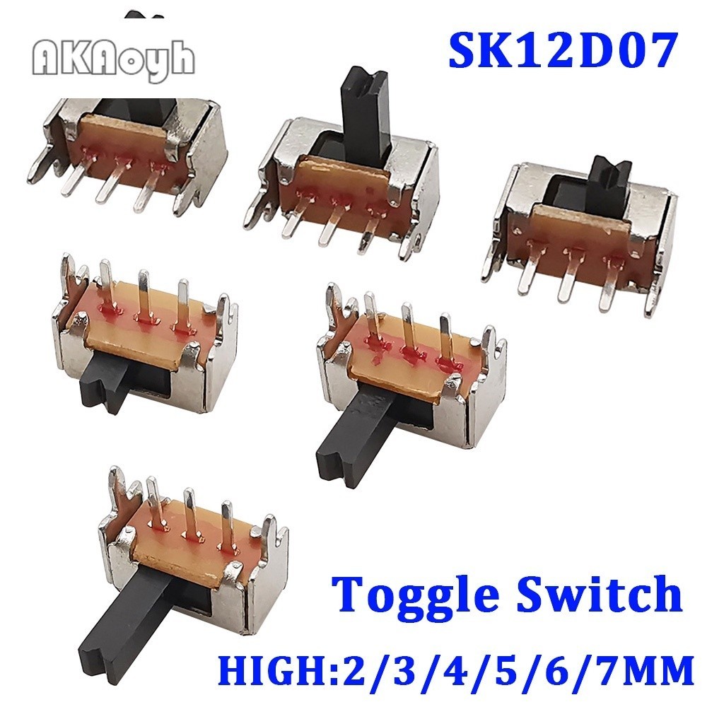 1000PCS SK12D07VG SK12D07 Toggle Switch 3PIN PCB 1P2T Slide Switch Handle Miniature Slide Switch ...