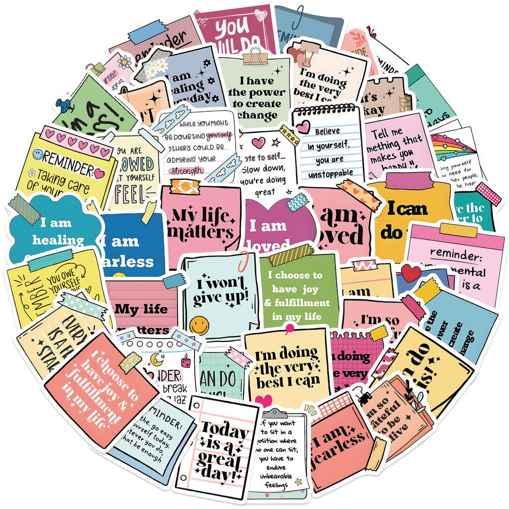 50PCS Self Affirming and Motivating Waterproof Graffiti Stickers for ...