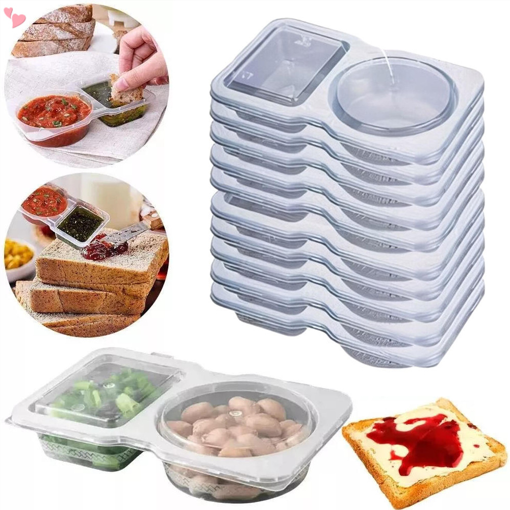 10/15/20/30PCS Reusable Snack Pack Containers 2 Compartments, Snack ...