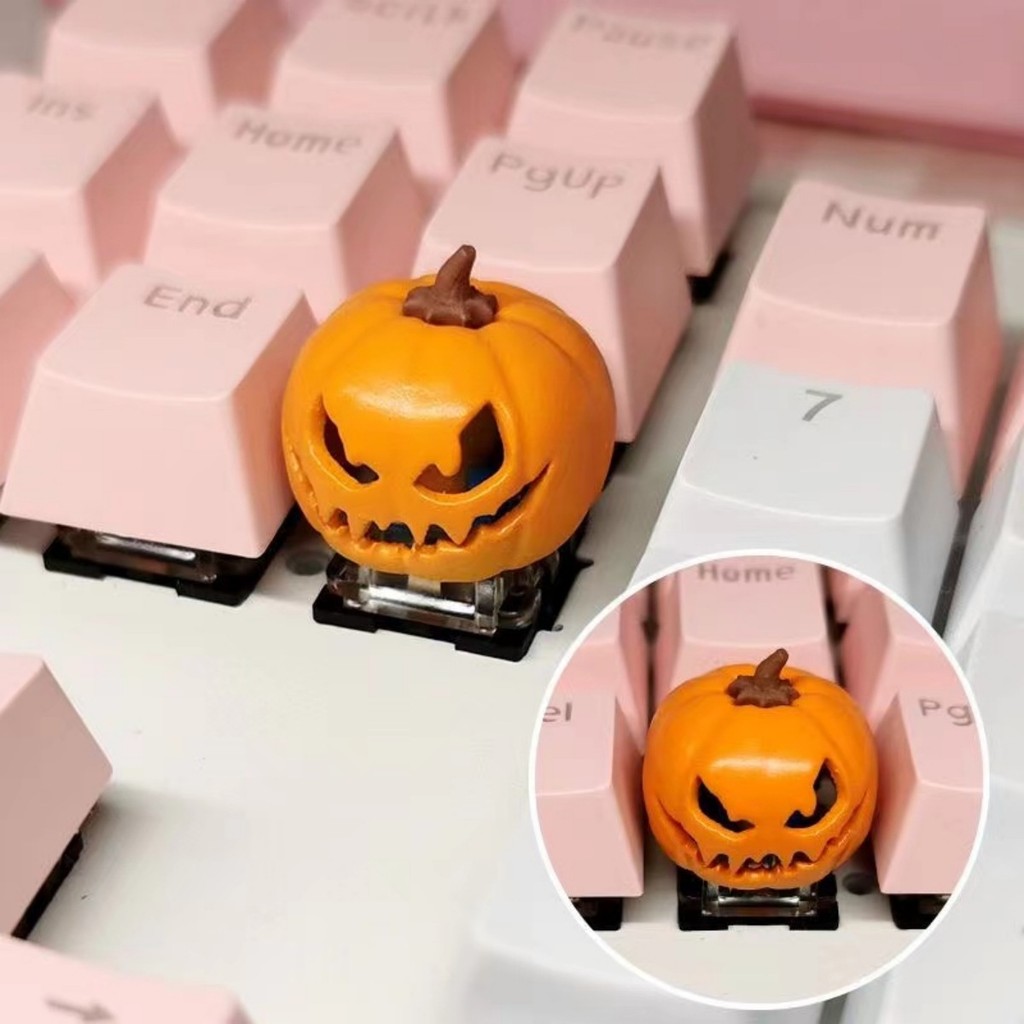 Pumpkin Halloween Keycaps Personalized Translucent Cartoon Mechanical ...