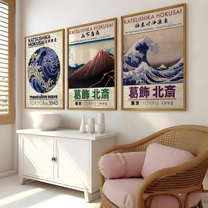 Katsushika Hokusai Set of 3 Print Japanese Print Set Gallery Wall Set ...