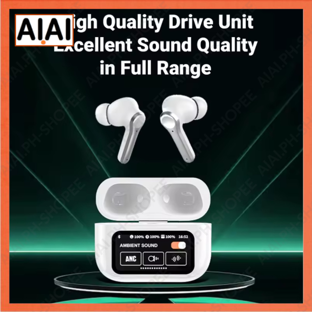 A9 Pro Wireless Earphones Touch Screen Display ANC ENC Gaming w/ Noise ...