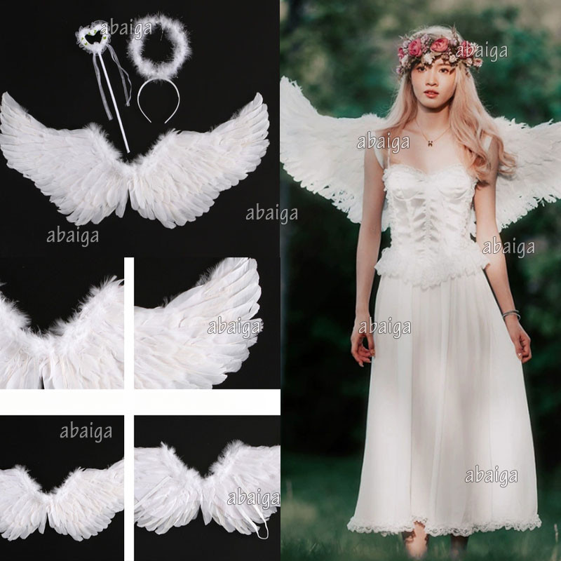 Kids Angel Wings Costume White Fairy Feather Wings for Adult Baby White ...