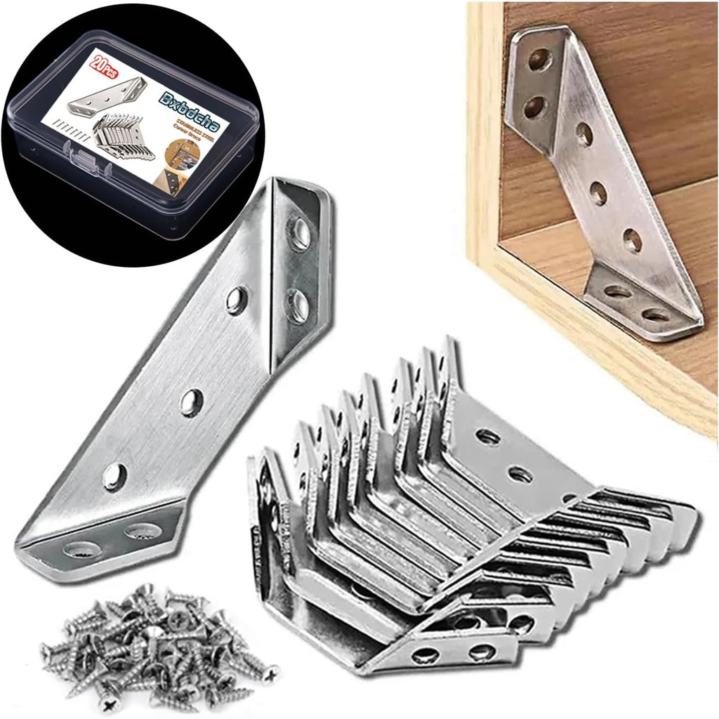 Furniture Corner Connector - 10PCS Universal Stainless Steel L Brackets ...