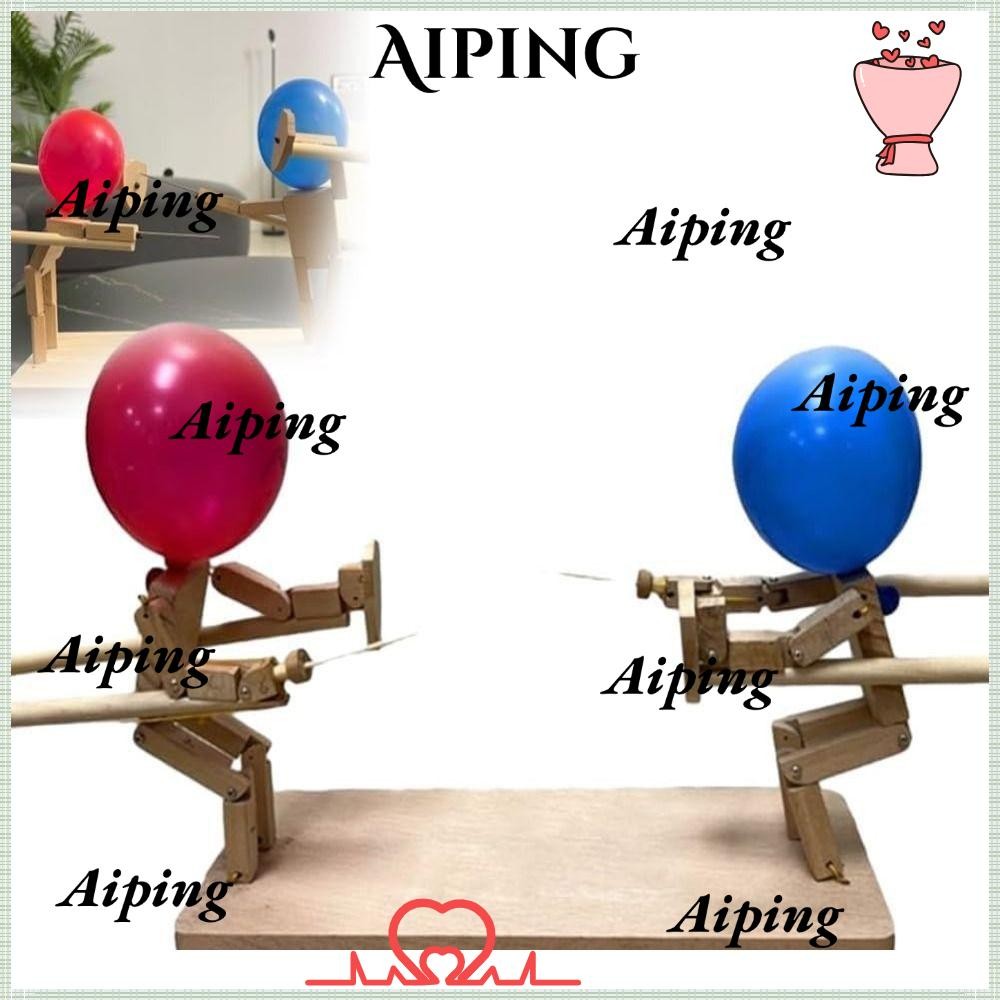 AIPING Wooden Bots Battle Game, Two-Player with 20 Balloons Balloon ...