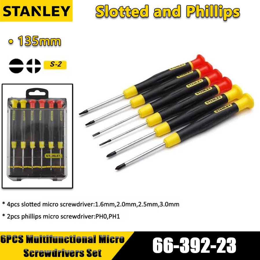 STANLEY 6PCS Multifunctional Micro Screwdrivers Set for Slotted and ...