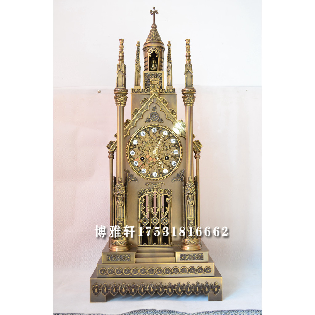 Gothic Church Clock Pure Copper Mechanical Timepiece European Classical ...