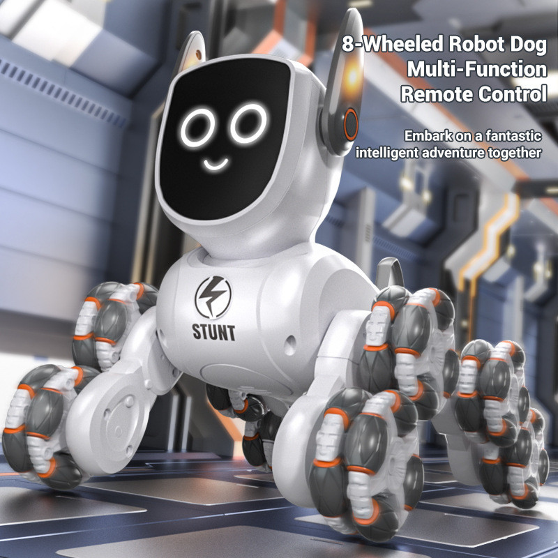 JJRC Eight Wheel Intelligent Stunt Mechanical Dog Hand Gesture Sensing ...