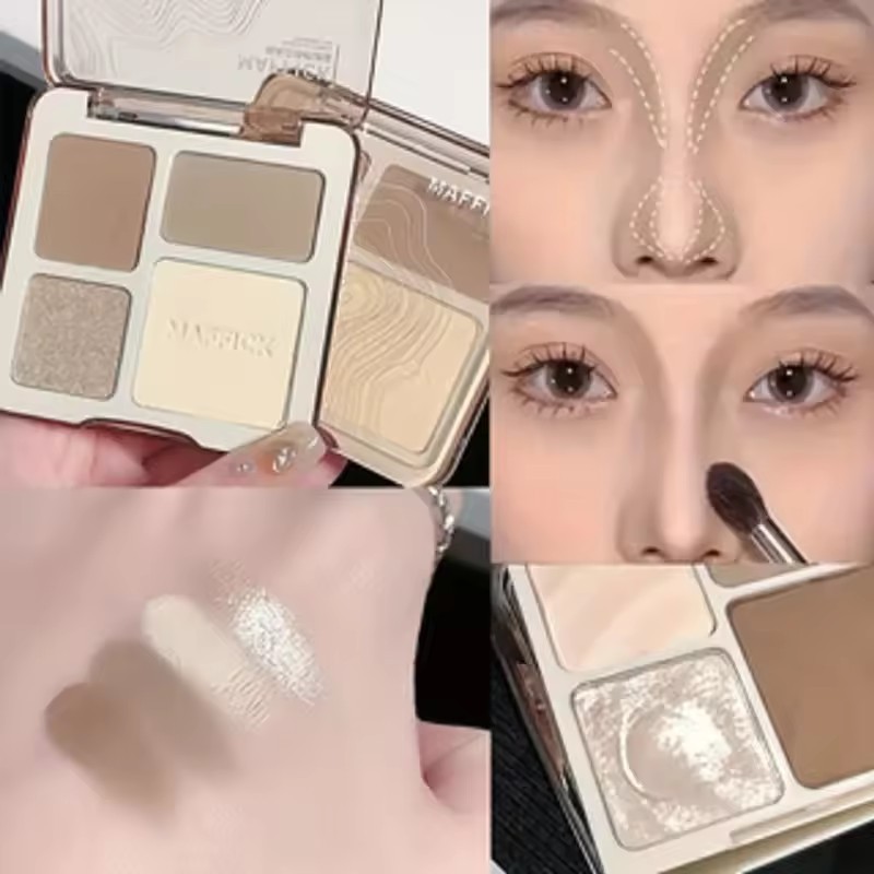 4-Color contour palette oil control waterproof sweat-proof and non ...