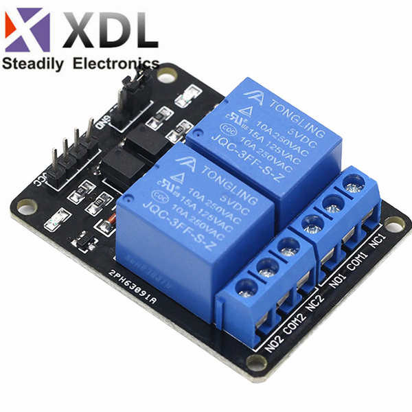 2-way Relay Module 5V with Optocoupler Protection Relay Expansion Board Microcontroller ...