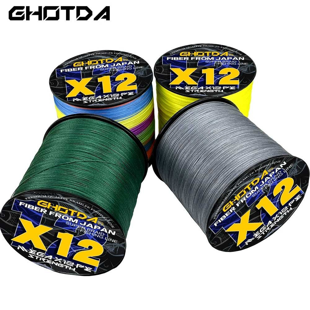 Ghotda 12 Strands Braided Fishing Line 100M/300M Super Strong For ...