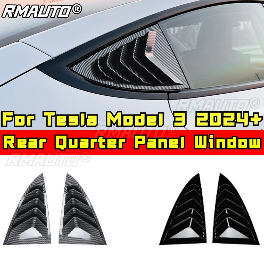 For Tesla Model 3 Body Kit Rear Window Side Vent Shutter Louver Cover ...