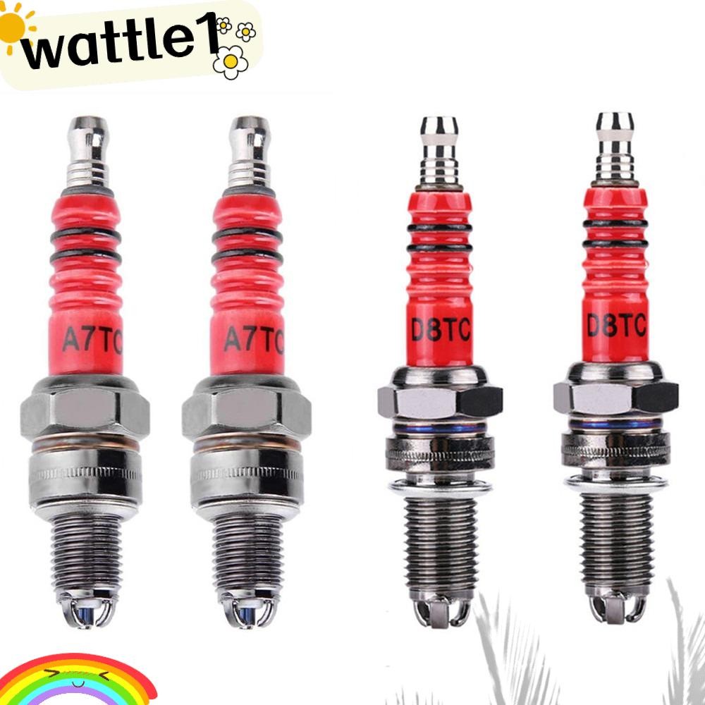 WTTLE Motorcycle Spark Plug, A7TC D8TC 3 Triple Electrode Racing ...