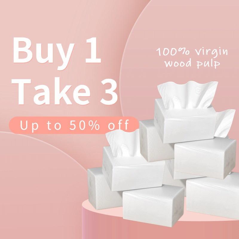 【Buy 1 Take 3】Tissue Facial Tissue 4-Ply toilet paper tissue Tree care ...
