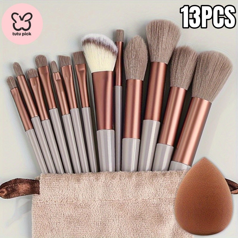 13PCS/set Makeup Brush Set Portable Daily Facial Makeup Brushes Soft ...