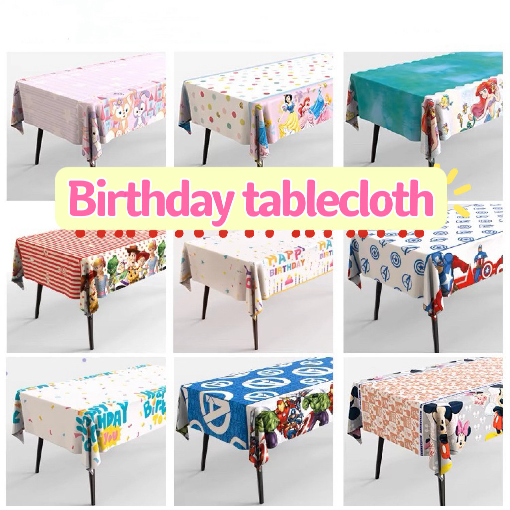 New Birthday Party Tablecloth1Cartoon Character Tablecloth Birthday ...