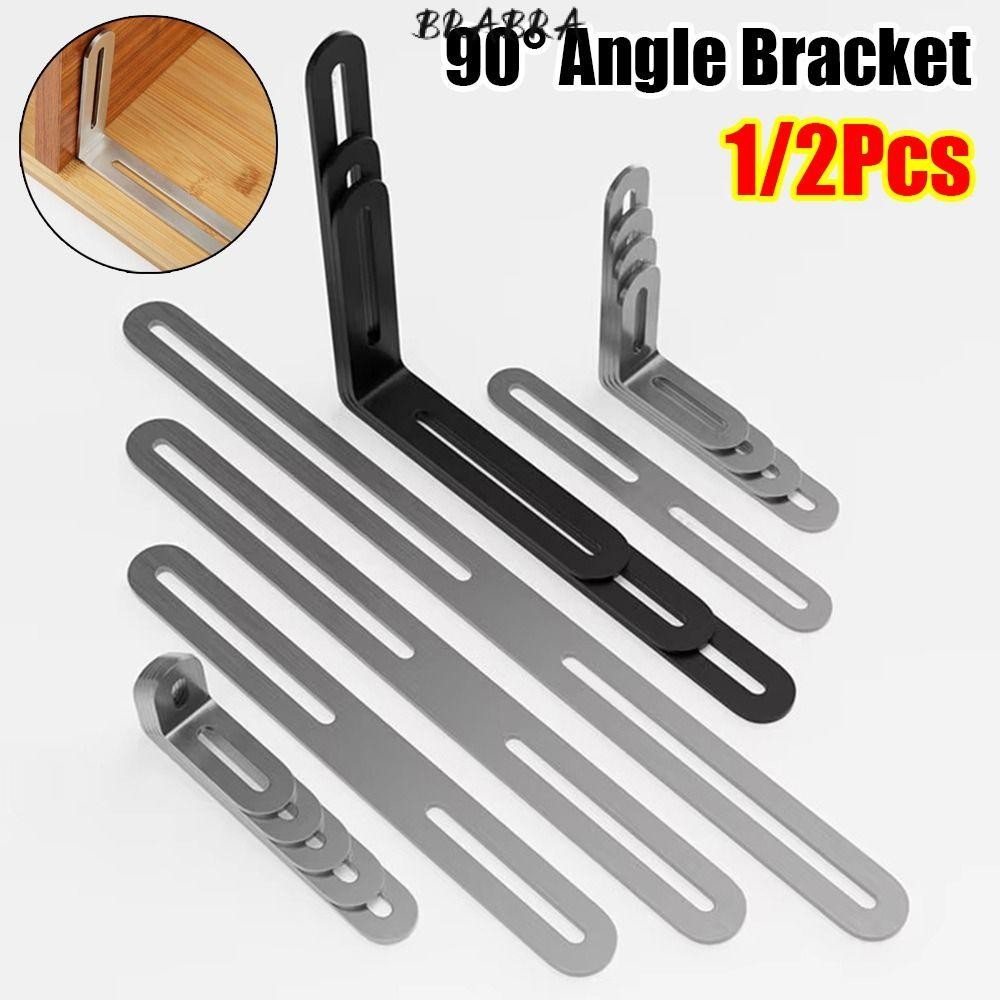 BRB 1/2Pcs Angle Bracket, Furniture Fastener Silver Corner Brace Joint ...