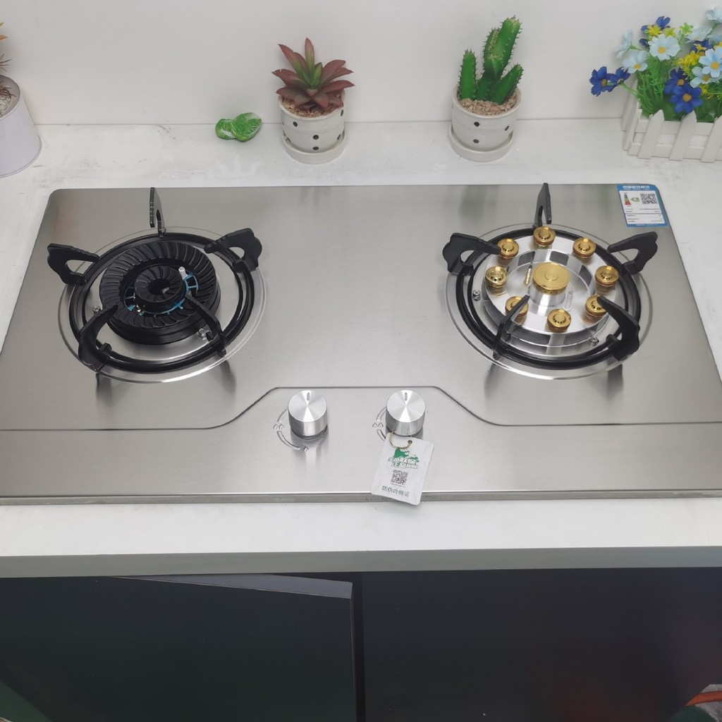 Household Gas Stove Double Burner Gas Stove Blue Flame Natural Gas High ...