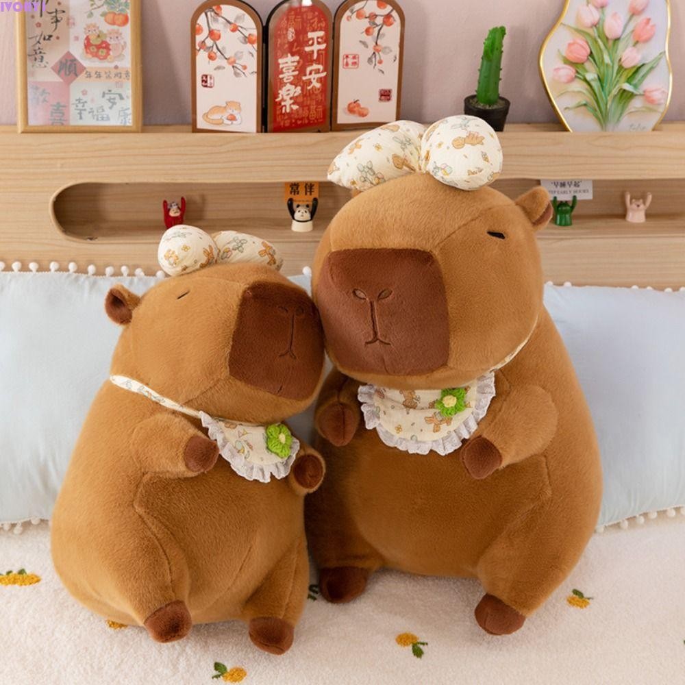 IVORY1 Capybara Plush Doll, Bow Bib Capybara Plush Toy, Creative ...