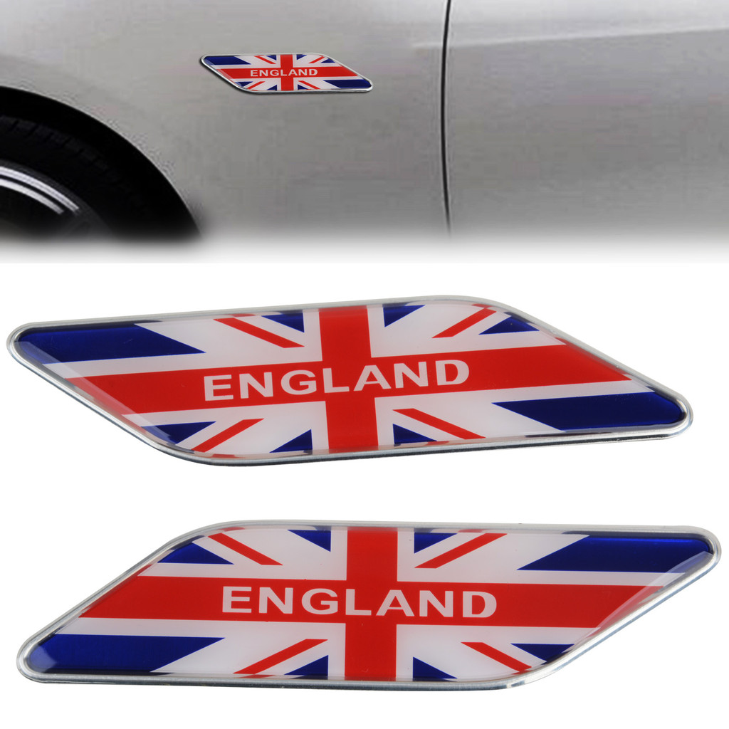 2pcs Metal England UK Flag Car Side Fender Skirt Emblem Badge Sticker ...