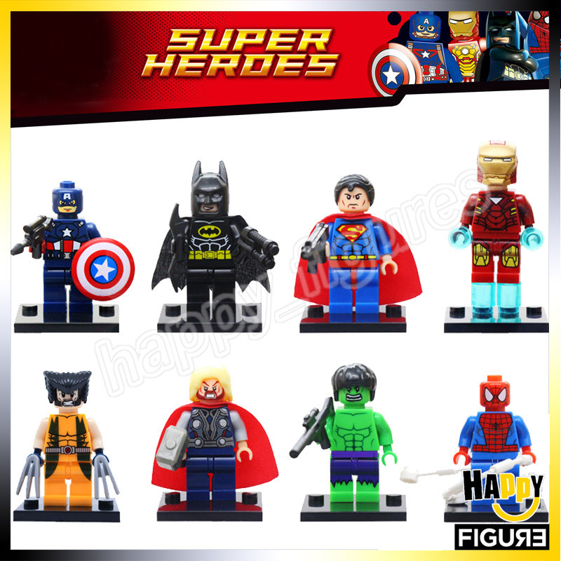 Superhero Series Batman Spider-Man Iron Man Avengers Building Blocks ...