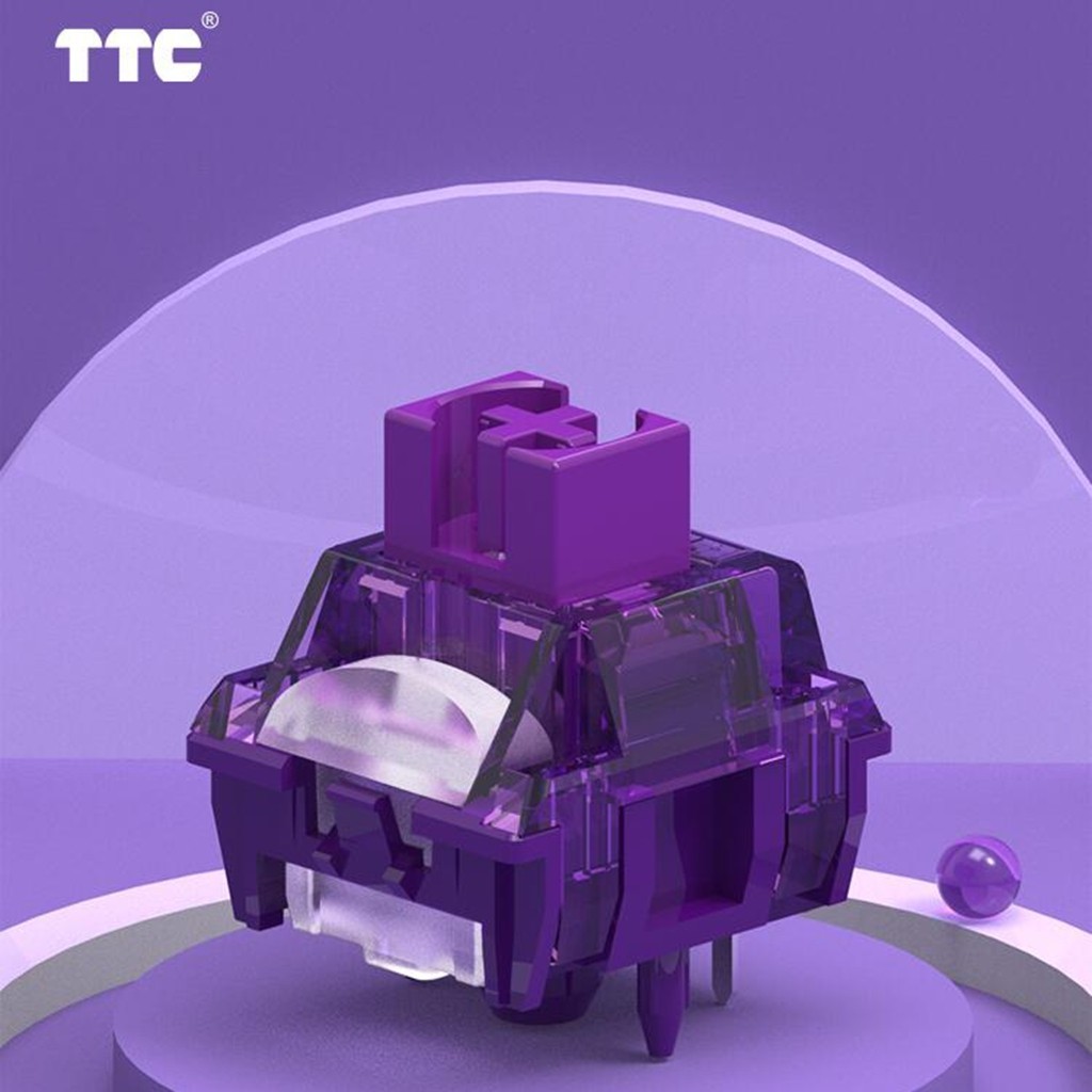 TTC Flame Purple Switch V2 42g 5 Pins 23mm Silver Spring Typing Office Very Relaxed Mechanical ...