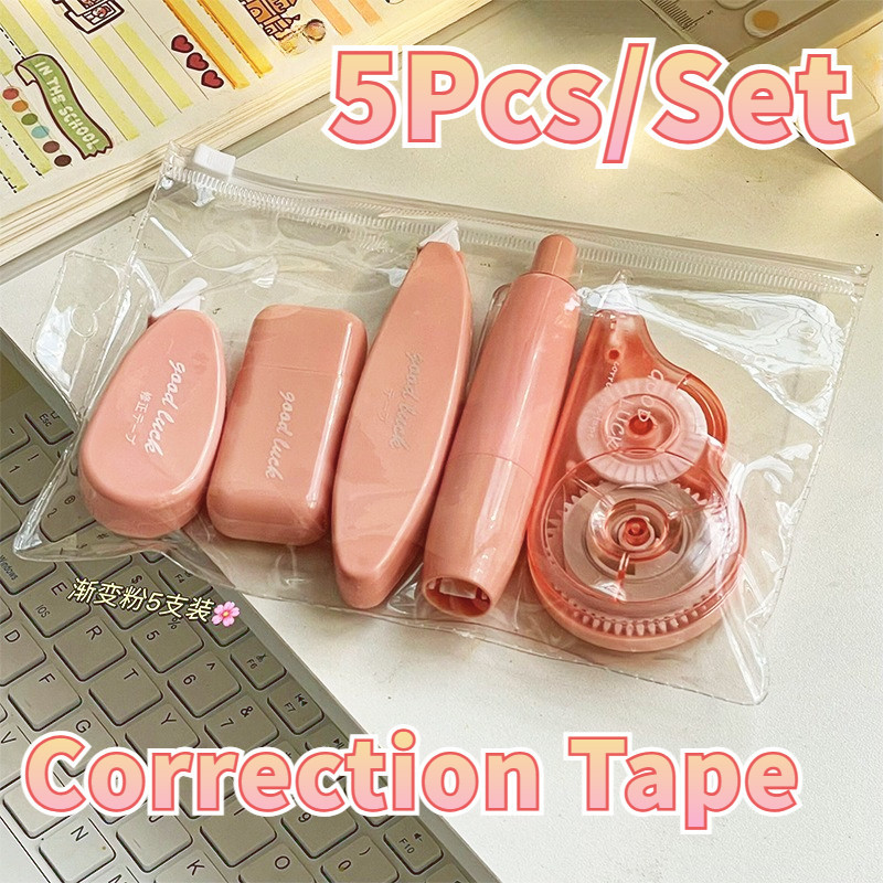 5Pcs/Set Cute Kawaii Pink Correction Tape Altered Tools School Office ...