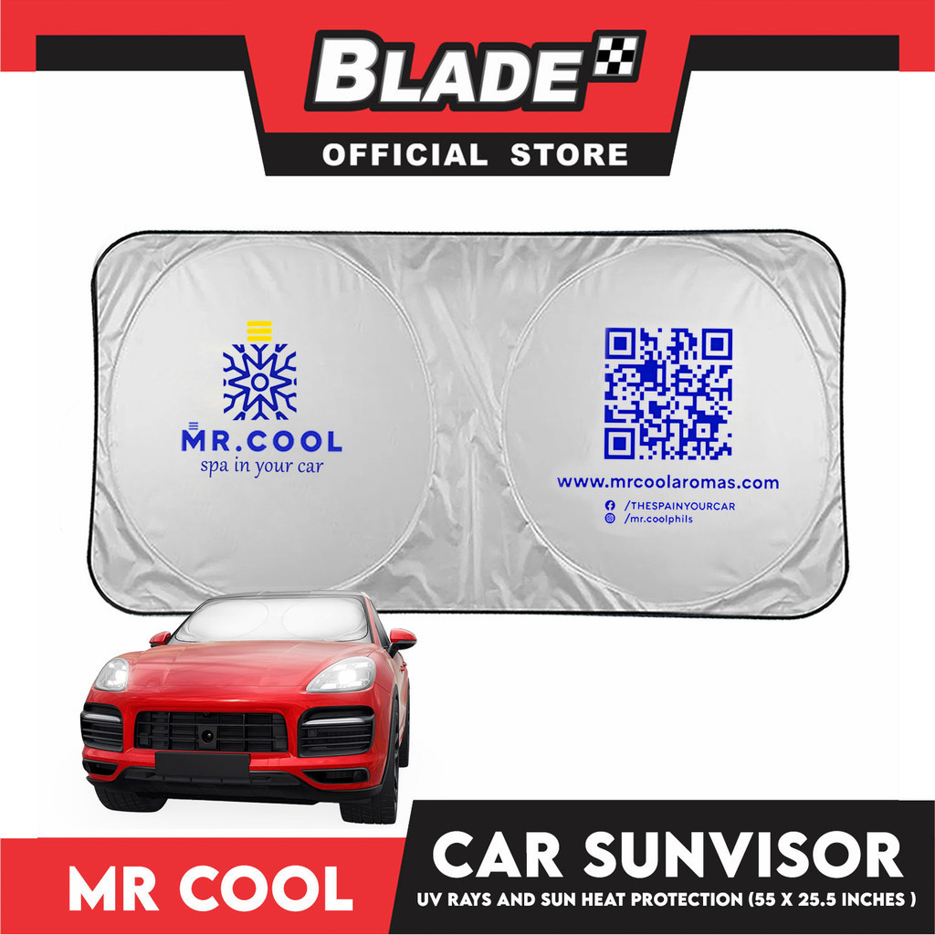 Mr. Cool Sunvisor Sun Shade, 55'' X 25.5'', UV Rays and Sun Heat ...