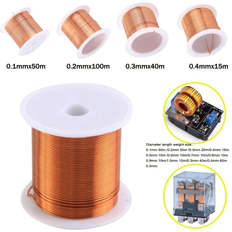 10/15/40/100m Copper paint wire 0.04mm-1.30mm cable copper wire ...