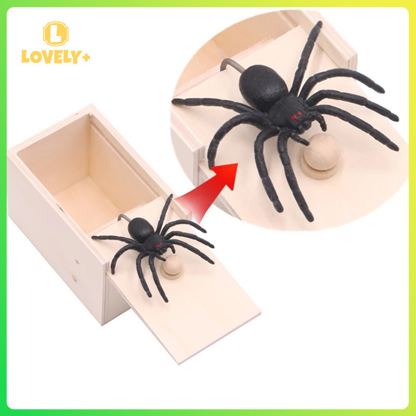Spider in a Box Prank Toy Wooden Prank Box Funny Party Prank Box Kids ...