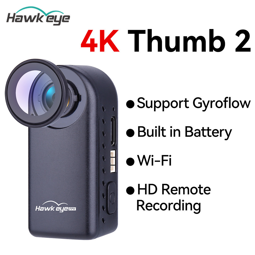 Hawkeye 4K Thumb Cam 2 FPV Camera HD 12MP NTSC/PAL FOV170 with Gyroflow ...
