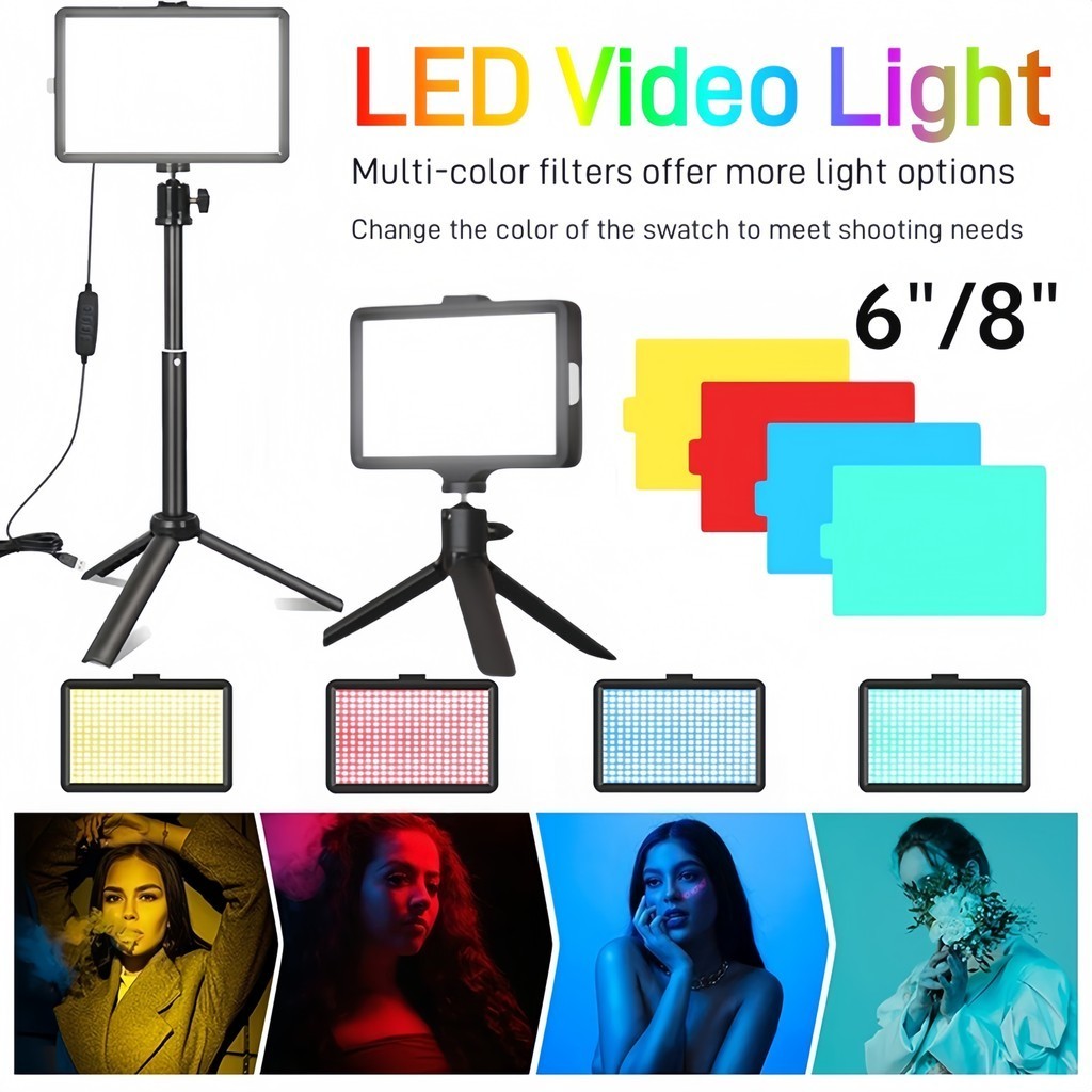COD LED Video Light Dimmable Photography Lamp for Live USB Panel Fill ...