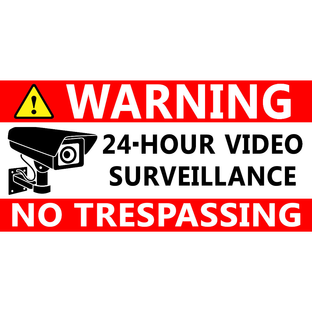Notice Sign, Hanging Sign, 7.5x11ft, Warning CCTV Sign 24 Hours Video ... Notice Sign, Hanging Sign, 7.5x11ft, Warning CCTV Sign 24 Hours Video ...