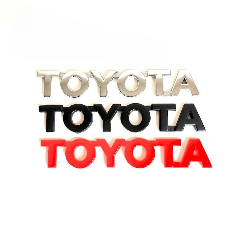 1 x ABS Big Chrome/Black/Red TOYOTA Letter Logo Car Auto Rear Trunk ...
