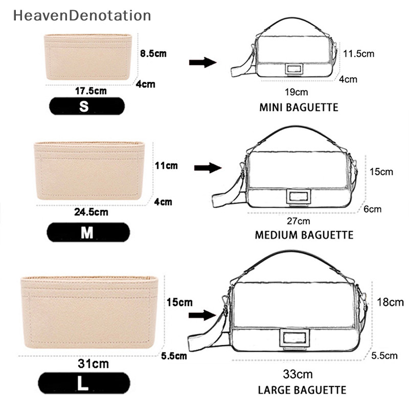 HCC Multi-Pocket Women Insert Bag Felt Fabric Purse Handbag Organizer ...