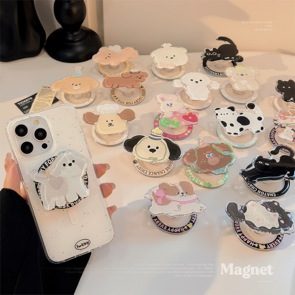 Cute Cartoon Round Magnetic Phone Holder for Magsafe Case and IPhone 15 ...