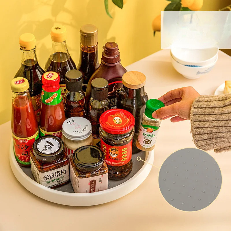 Large 360 Rotation Non-Skid Spice Rack Pantry Cabinet Turntable with ...