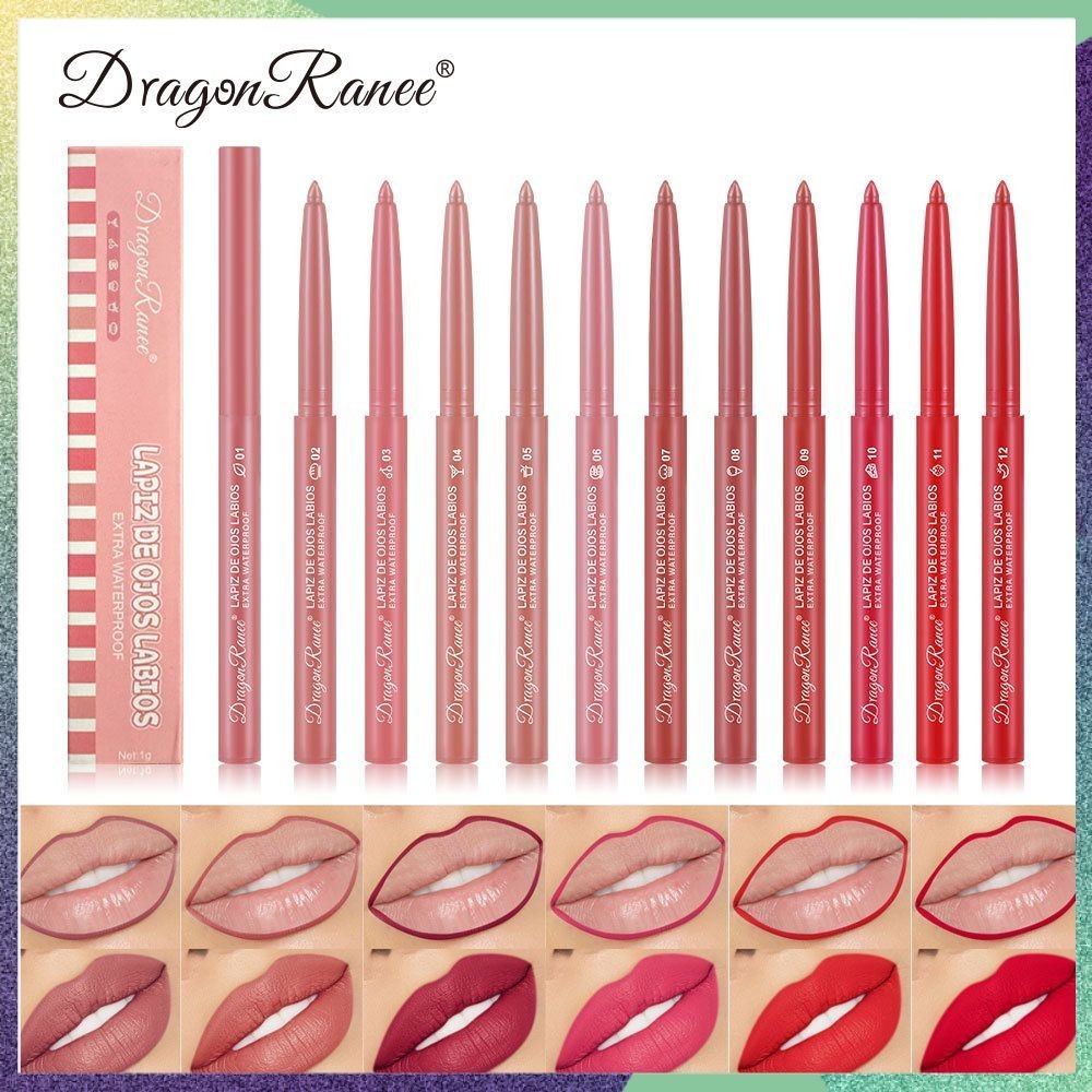 Dragon Ranee 12 Colors Lipstick Lip Liner Pen Long Lasting Matte Lip ...