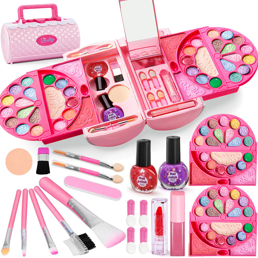Kids Makeup Kit for Girls, 60 Pcs Little Girls Princess Toys Real ...