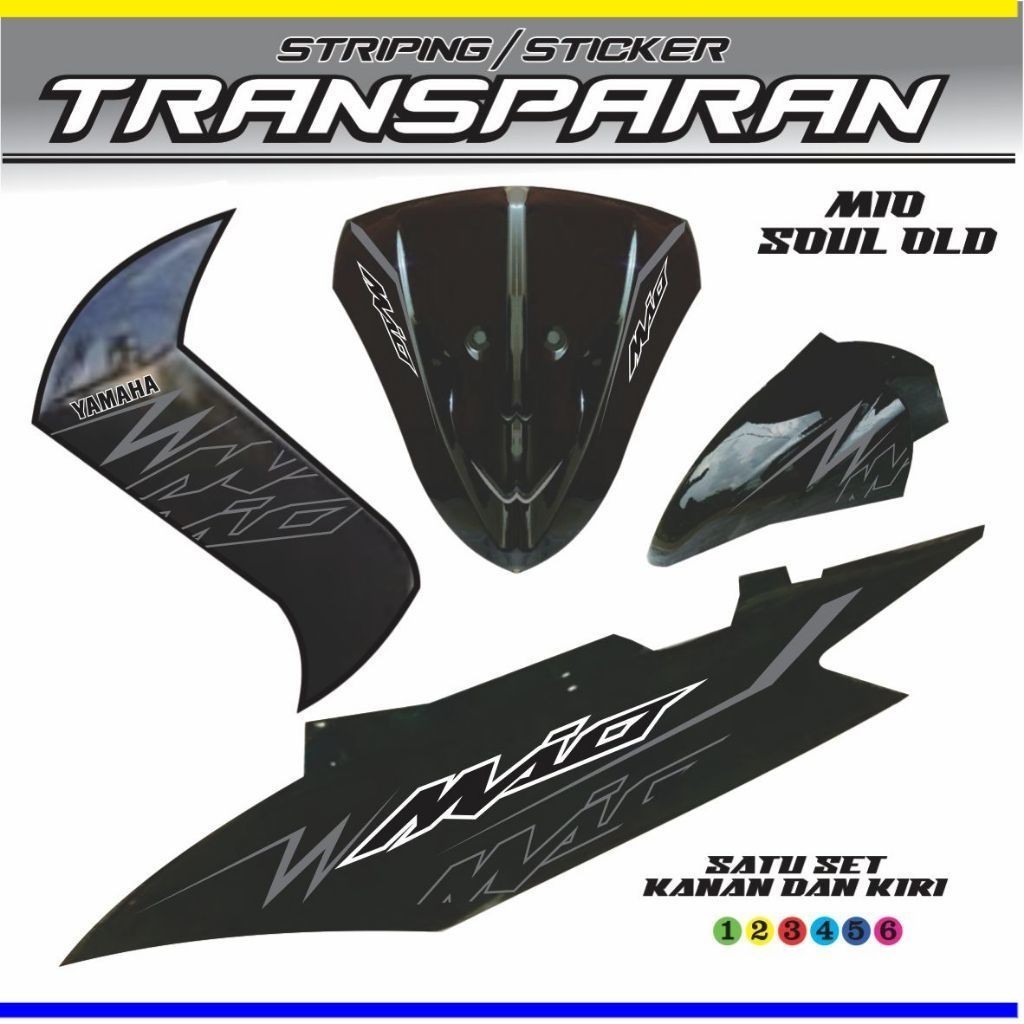 Mio SOUL KARBU TRANSPARENT Striping STICKERS - MIO SOUL KARBU ...