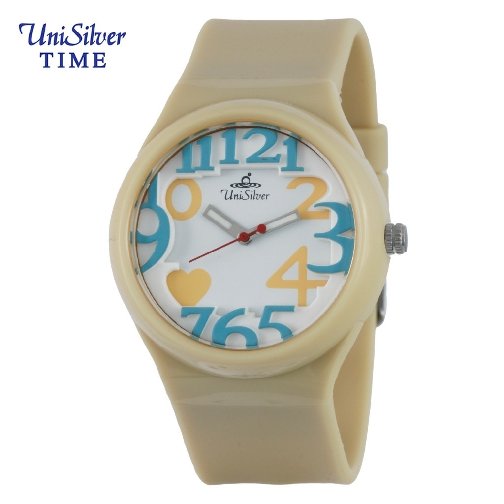 UniSilver TIME Unisex Analog Pale Yellow Rubber KW1268-2030 Watch ...