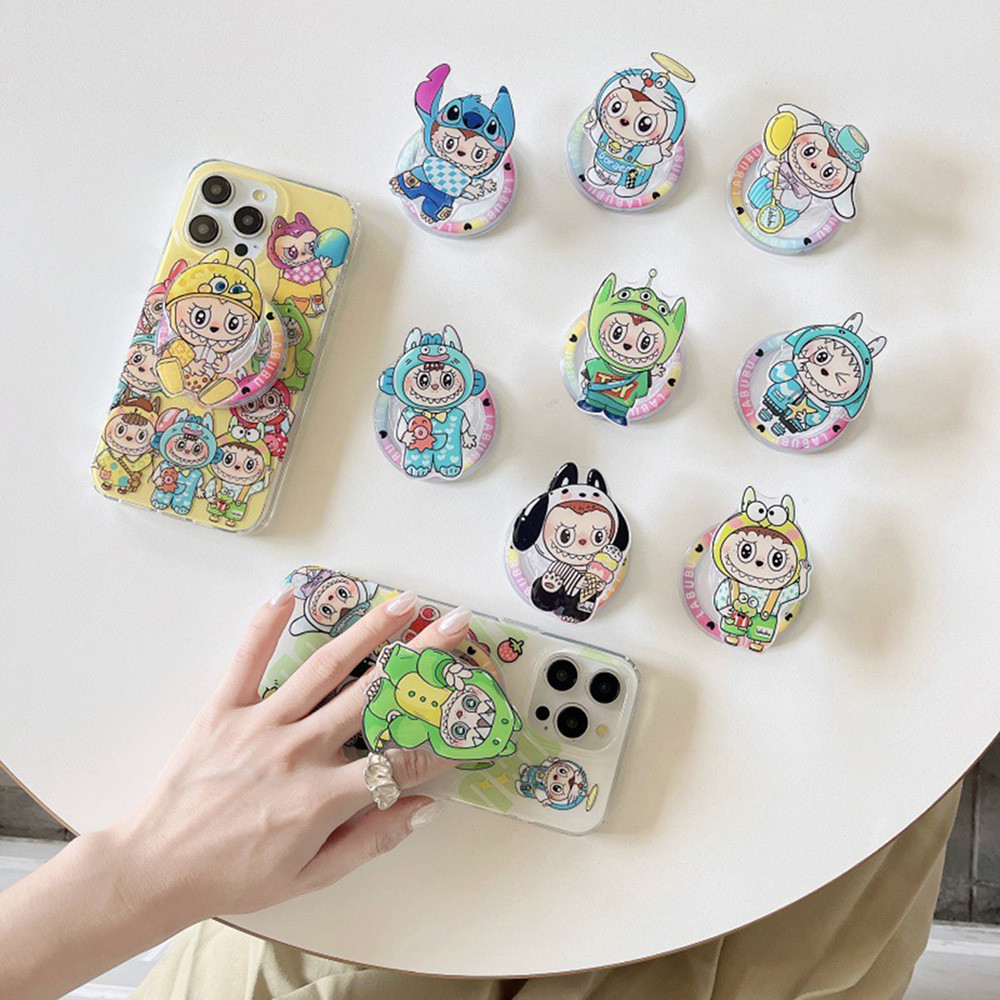 Cartoon Labubu Doll Magnetic Mobile Phone Holder Universal Telescopic ...