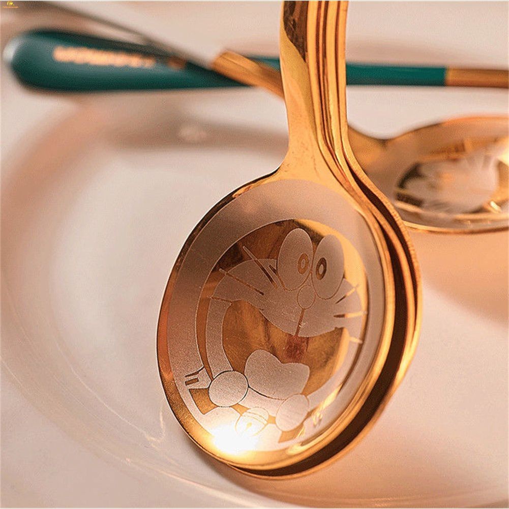 Thickened Doraemon Cartoon Round Spoon, Adorable Creative Stainless ...