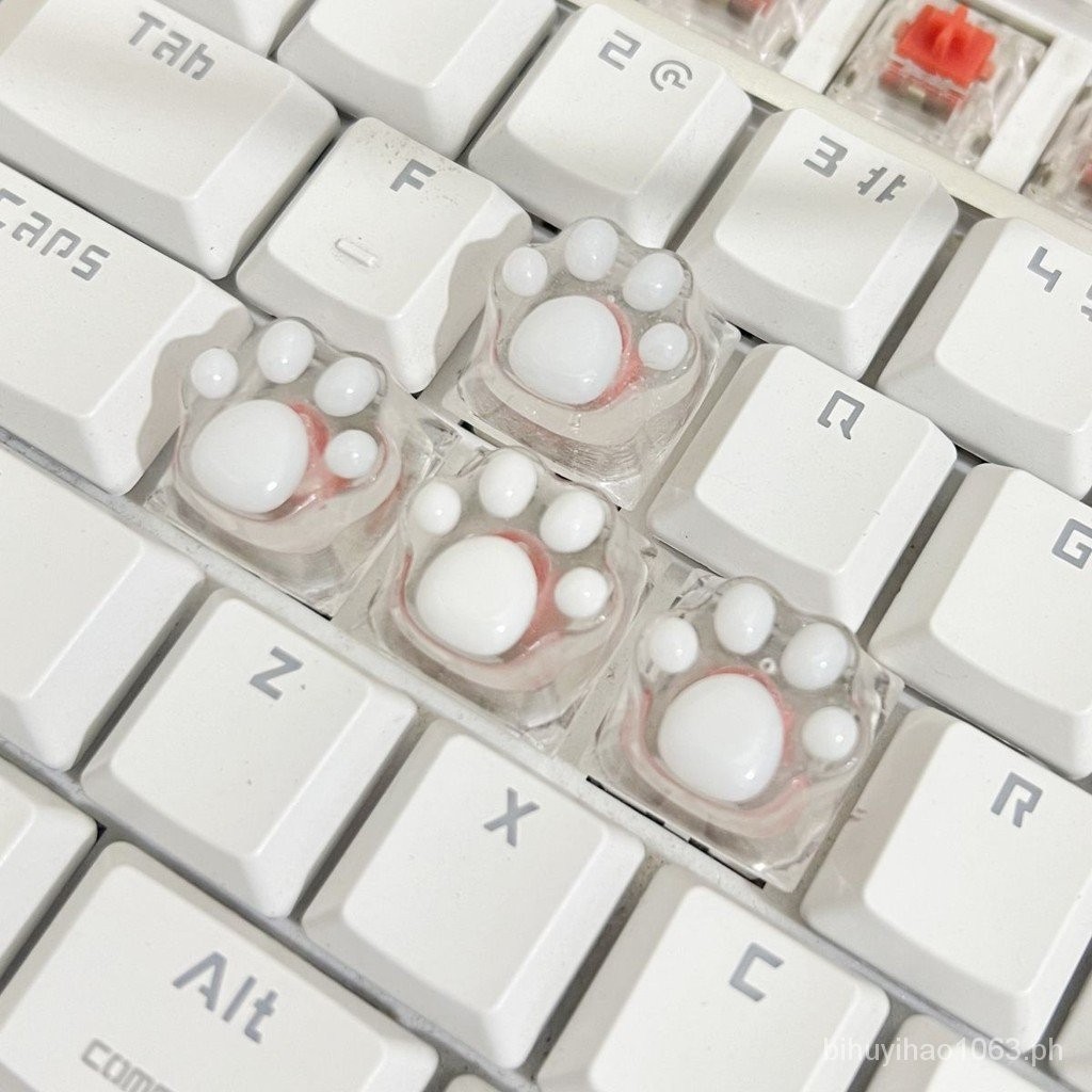 4One Transparent and Diaphanous Cat's Paw Key Cap Cartoon Office ...