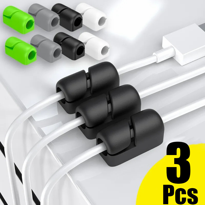1/3Pcs Silicone Cable Clips - Self Adhesive Cable Buckle Organizer ...