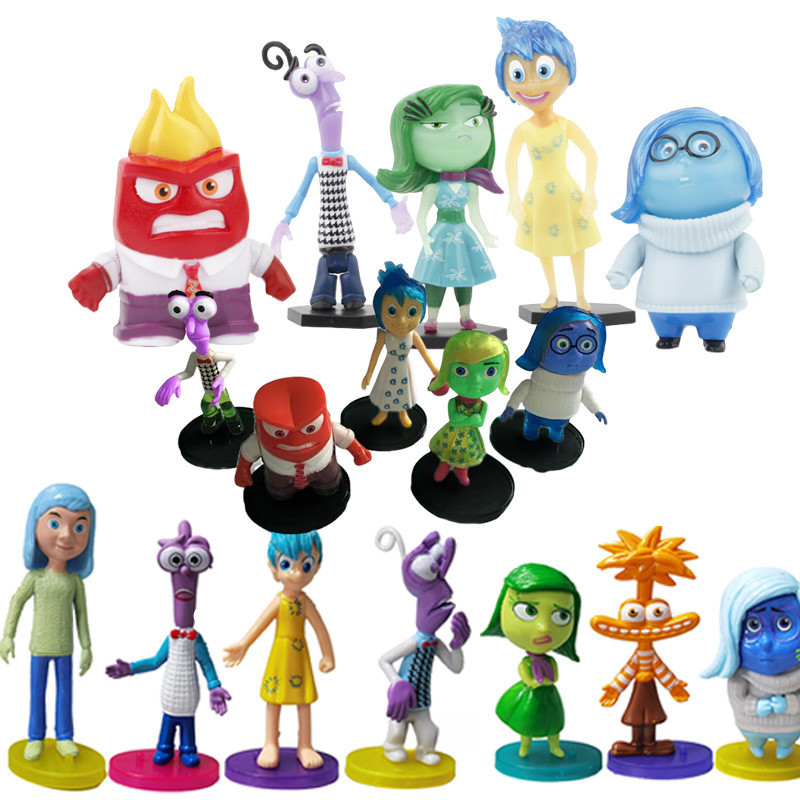 New Inside Out 2 Figurine 6 Piece Joy Fear Anger Disgust Sadness Action ...