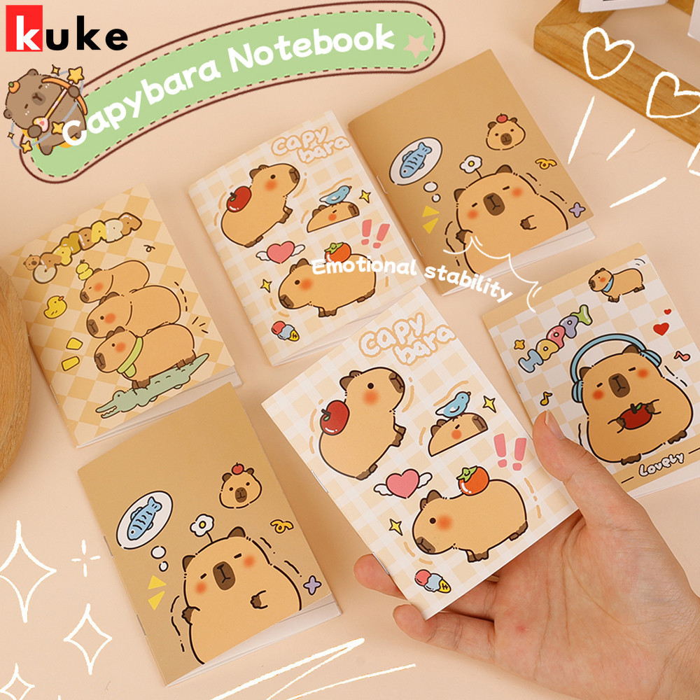 4Pcs Cartoon Capybara A7 Notebook - Office School Stationery - Kawaii ...